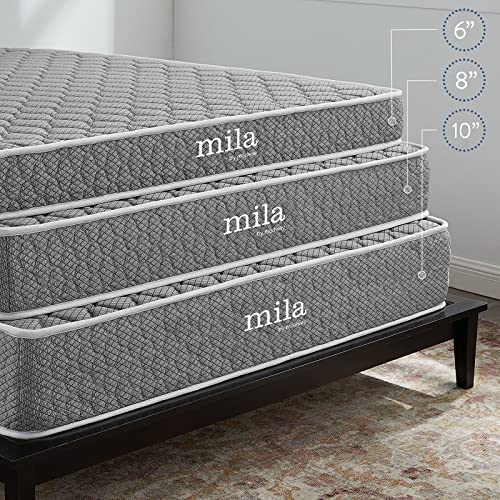 Modway Mila 6” Narrow Twin Mattress - Firm 6 Inch- 10-Year Warranty