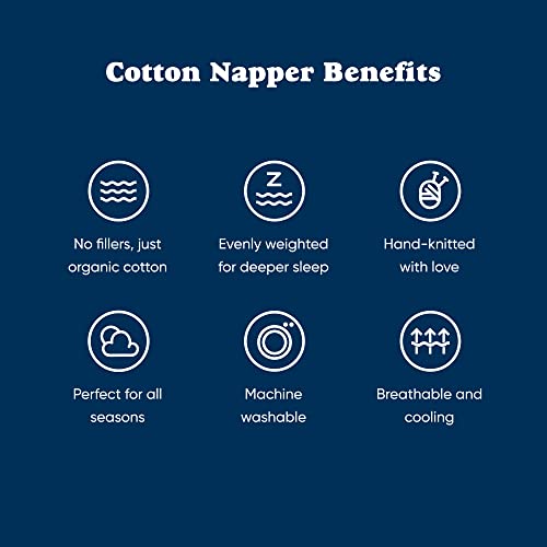 Bearaby Napper Organic Hand-Knit Weighted Blanket for Adults - Chunky Knit Blanket - Sustainable, Breathable - Machine Washable for Easy Maintenance (Asteriod Grey, 15 lbs)