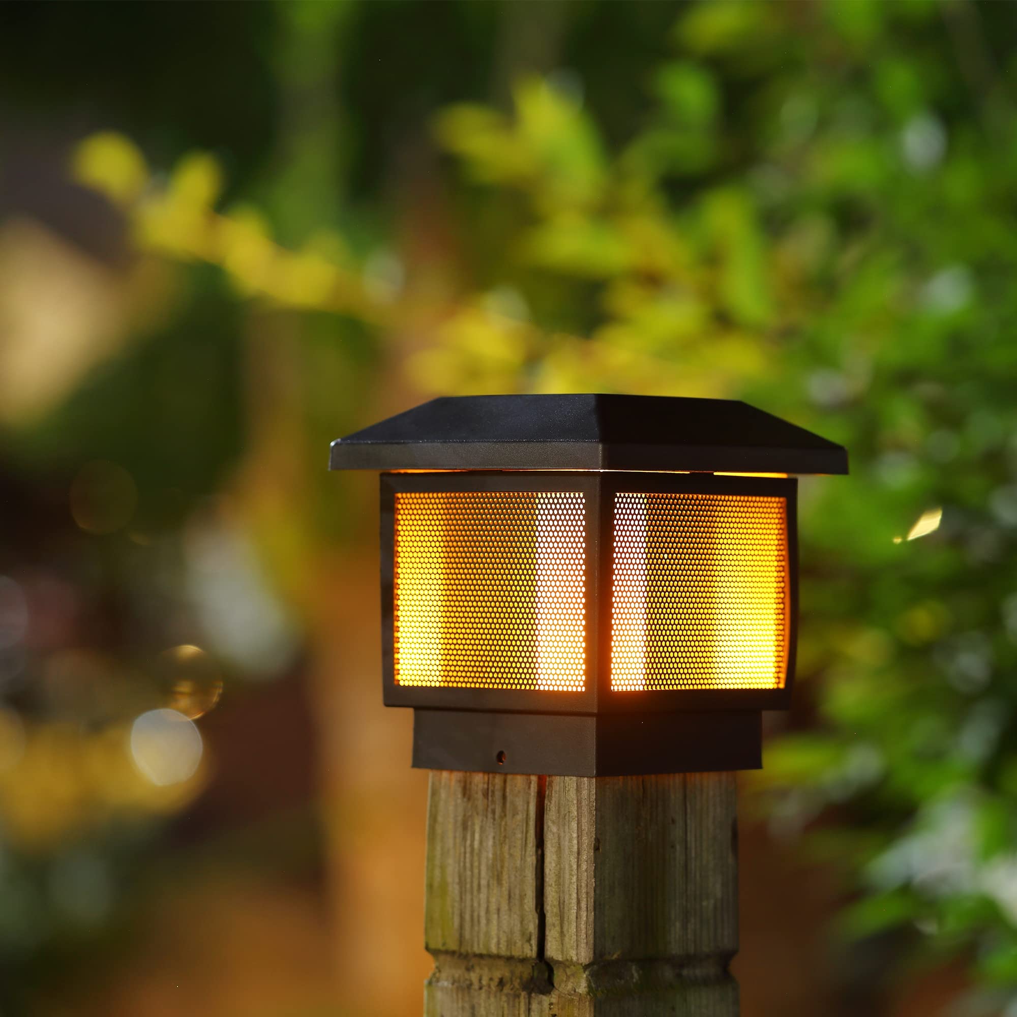Glintoper 2 Pack Solar Fence Post Lights Outdoor, Solar Powered Post Cap Lights, High Brightness SMD LED Decorative Lighting Waterproof for 4x4, 5x5 or 6x6 Wood Posts, Patio Yard Landscape Decor