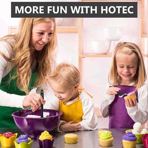 HOTEC Food Grade Silicone Rubber Spatula Set for Kitchen Baking, Cooking, and Mixing High Heat Resistant Non Stick Dishwasher Safe BPA-Free Black Set of 5