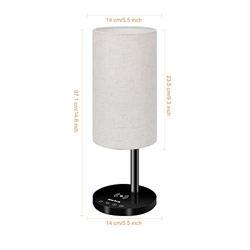 ALOTUS Multifunctional Table Lamp with 10W Fast Wireless Charger, USB Port, 5 Brightness,5 Lighting Mode,40/60 Min Auto Timer, Nightstand Bedside Lamp for Bedroom (LED Bulb Included)…