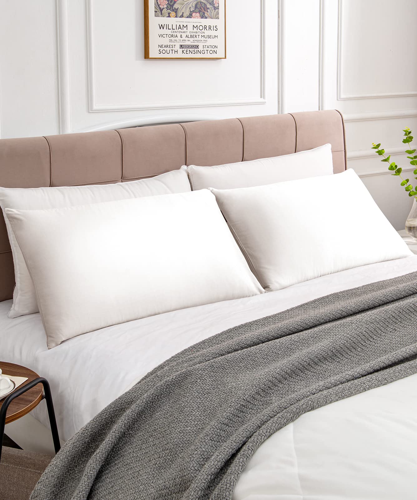 Warmstar Cotton Pillow Cases Standard Size Set of 2, 600 Thread Count Pillowcases 20x26 Inches, Soft Long Staple Cotton Pillowcases Breathable with Envelope Closure,White