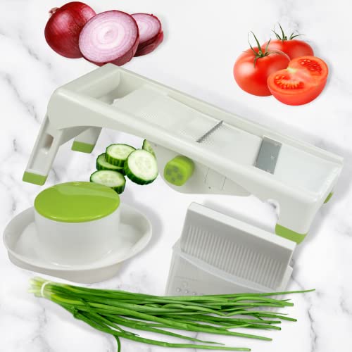 Brieftons QuickPrep Mandoline Slicer for Kitchen, Premium Quality Multi Purpose Vegetable Slicer, Cutter, Shredder, With 4 Cutting Modes, Multiple Thickness Levels to Slice, Chop, Julienne Veggies