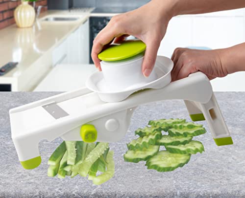 Brieftons QuickPrep Mandoline Slicer for Kitchen, Premium Quality Multi Purpose Vegetable Slicer, Cutter, Shredder, With 4 Cutting Modes, Multiple Thickness Levels to Slice, Chop, Julienne Veggies