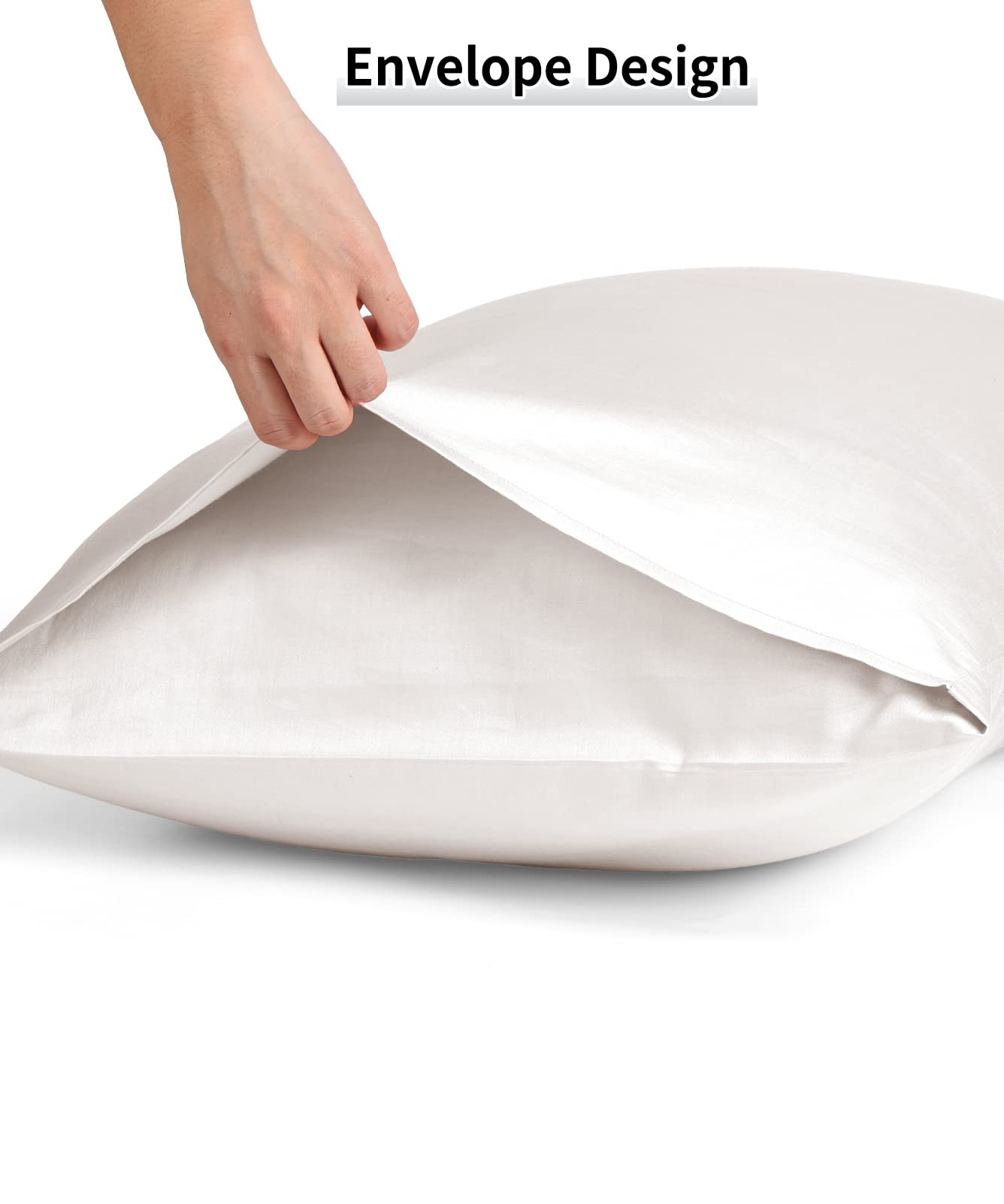 Warmstar Cotton Pillow Cases Standard Size Set of 2, 600 Thread Count Pillowcases 20x26 Inches, Soft Long Staple Cotton Pillowcases Breathable with Envelope Closure,White