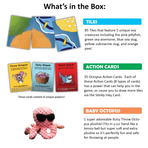 Throw Octopus! Tile Game | Family Board Game | Strategy Game | Puzzle Game | for Kids and Adults of All Ages | Ages 5 and up | 2-5 Players | Made
