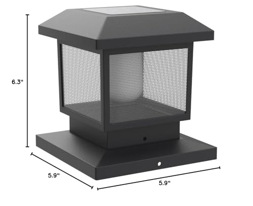 Glintoper 2 Pack Solar Fence Post Lights Outdoor, Solar Powered Post Cap Lights, High Brightness SMD LED Decorative Lighting Waterproof for 4x4, 5x5 or 6x6 Wood Posts, Patio Yard Landscape Decor