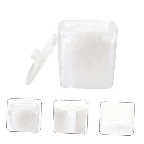 Zerodeko 2pcs Cotton Swab Box Cotton Round Holder Cotton Swabs for Makeup Round Container with Lid Storage Canister Desktop Cosmetics Box Cotton Swab Holder Toothpick Organizer Resin