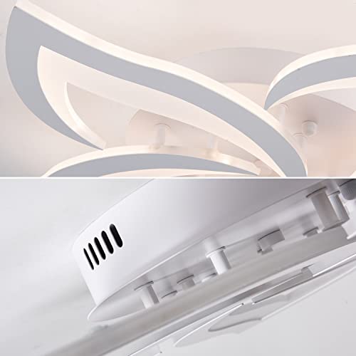 CHYING Modern LED Ceiling Light 23.6'' Dimmable Flush Mount Ceiling Light with Remote Control 80W LED Chandelier Acrylic Ceiling Lamp Fixture for Bedroom Kitchen Living Room Dining Room, White