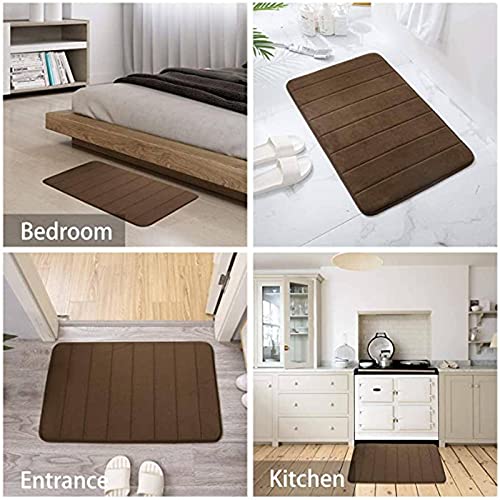 NA Memory Foam Bath mat Non-Slip Absorbent Velvet Bathroom Carpet 40 60cm Red