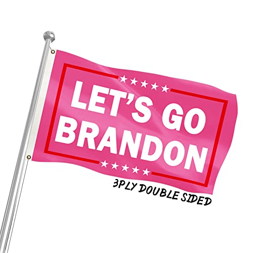Pink Lets Go Brandon Flags Tapestry 2x3 Ft With Grommets Vivid Color And Fade Proof Outdoor Indoor Decoration