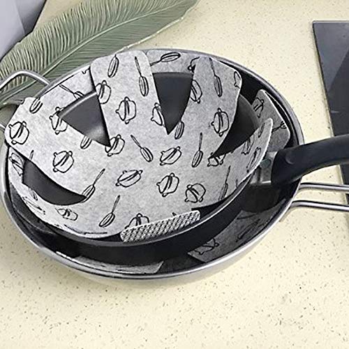 3Pcs Pot and Pan Protectors,3 Different Size Anti-Slip Pan Protectors for Stacking ,Use for Storing Pots, Pans, Frying Pans, Bowls or Other Cooking Utensils(11" × 11"/14" × 14"/15" × 15")