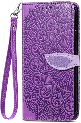 Case for Samsung Galaxy S9 Plus Wallet Case,MTQLX Luxury Premium PU Leather Flip Protective Case Cover with [Lanyard],for Samsung Galaxy S9 Plus - Purple