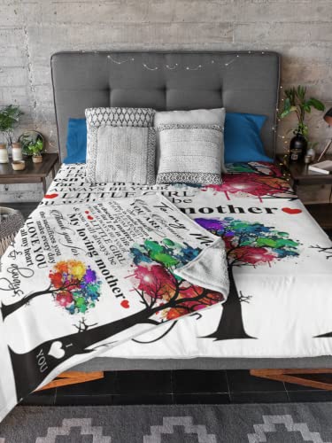 Soft Fleece Mother Blanket for Mom, from Daughter, Warm Throw Blanket, Birthday Gifts for Mom 50" x 60"