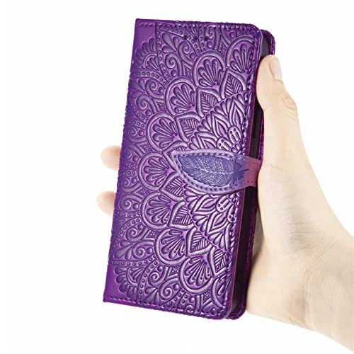 Case for Samsung Galaxy S9 Plus Wallet Case,MTQLX Luxury Premium PU Leather Flip Protective Case Cover with [Lanyard],for Samsung Galaxy S9 Plus - Purple