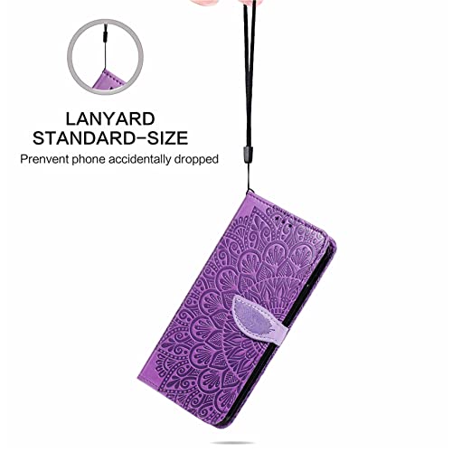Case for Samsung Galaxy S9 Plus Wallet Case,MTQLX Luxury Premium PU Leather Flip Protective Case Cover with [Lanyard],for Samsung Galaxy S9 Plus - Purple
