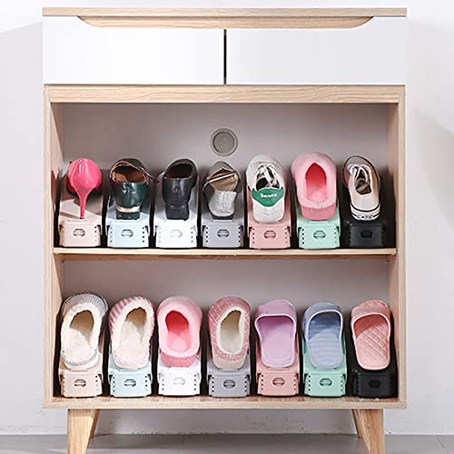 VLIZO 20 Pack Shoe Slots Space Saver for Closet Organization Adjustable Double Deck Shoe Stacker Space Saver Shoe Slots Organizer