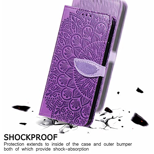 Case for Samsung Galaxy S9 Plus Wallet Case,MTQLX Luxury Premium PU Leather Flip Protective Case Cover with [Lanyard],for Samsung Galaxy S9 Plus - Purple