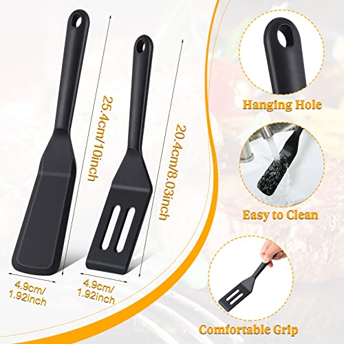 3 Pieces Small Spatula Mini Brownie Serving Spatula Narrow Thin Mini Silicone Crepe Spatula Kitchen Cooking Nonstick Stainless Steel Slotted Turner Pan Flipper for Fish Pancake Cookie Egg