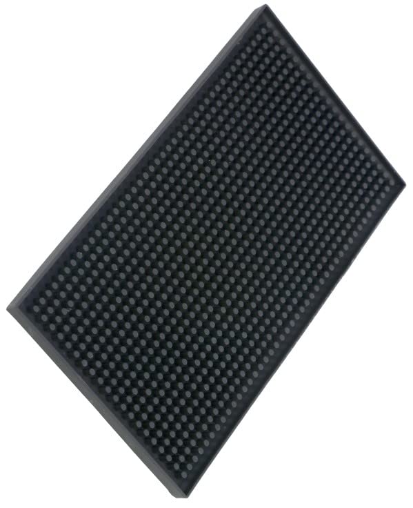 XieNie Bar Mat 6 x 12 Small Black, Coffee Mat for Home Bar, Rubber Bar Service Spill Mat for Cocktail Bartender Kitchen Countertop, PVC Counter Top Cup Mats Glasses Drying Mat, 1PCS