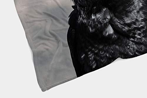 HGOD DESIGNS Raven Throw Blanket,Wild Animal Bird Black Raven Soft Warm Decorative Throw Blanket for Bed Chair Couch Sofa 30"X40"