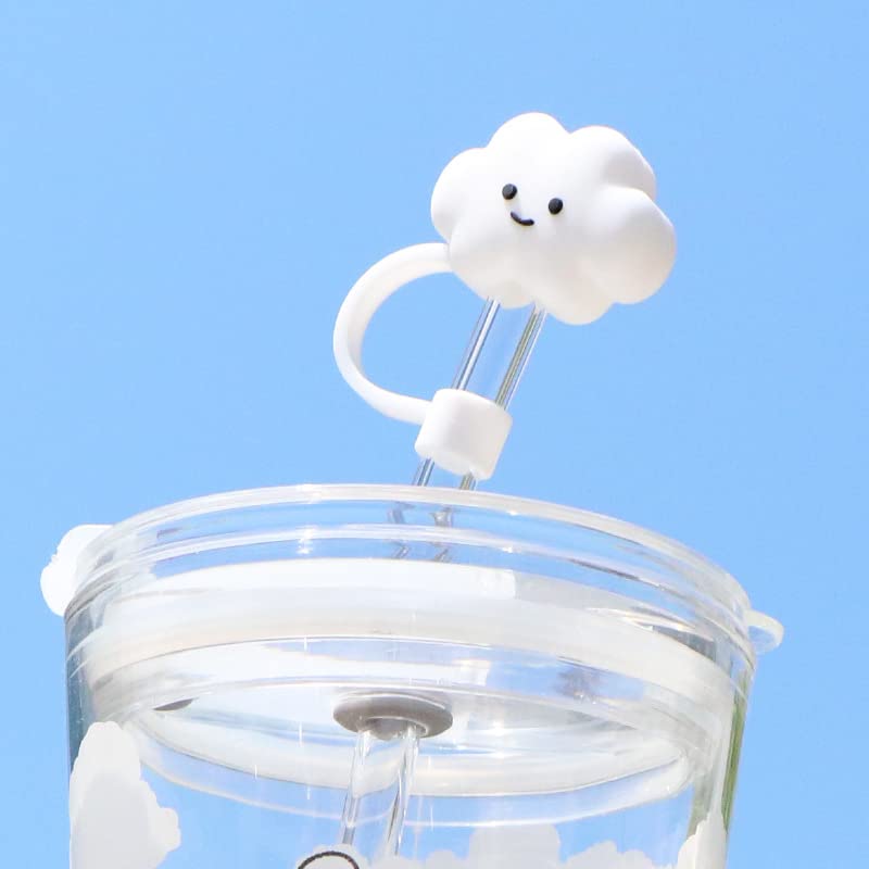 10mm Straw Cover, 2pcs Straw Covers Cap for Stanley Cup 40 oz Food Grade Silicone Cute Large Cloud Straw Topper Straw Tips Cover Protector Plugs for Stanley Tumblers Cup for Stanley Cup Accessories