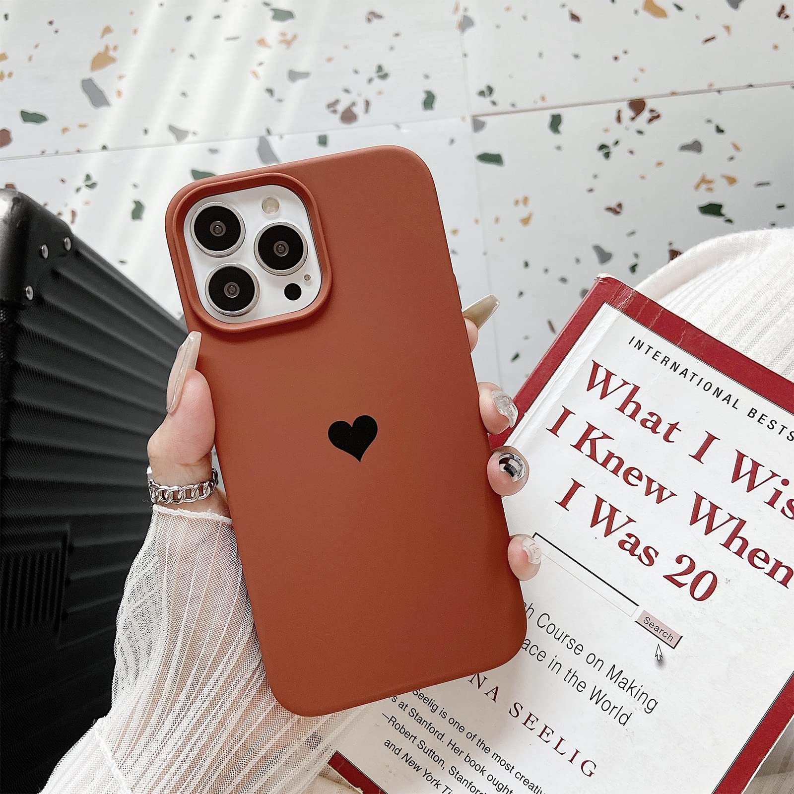 Jmltech Compatible with iPhone 13 Pro Max Case Silicone Liquid Women Men Slim Protective Full Body Protection Soft Cute Phone Case with Anti-Scratch Soft Microfiber for iPhone 13 Pro Max Dark Brown
