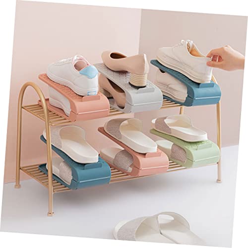 Alipis 2pcs Slipper Adjustable Use Stack Space Display Household Stacker Home Shop Saving Shelves Organization Holders Holder Storage Double Slots Shoes Grey -layer Saver Shoe Slot