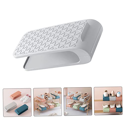 Alipis 2pcs Slipper Adjustable Use Stack Space Display Household Stacker Home Shop Saving Shelves Organization Holders Holder Storage Double Slots Shoes Grey -layer Saver Shoe Slot