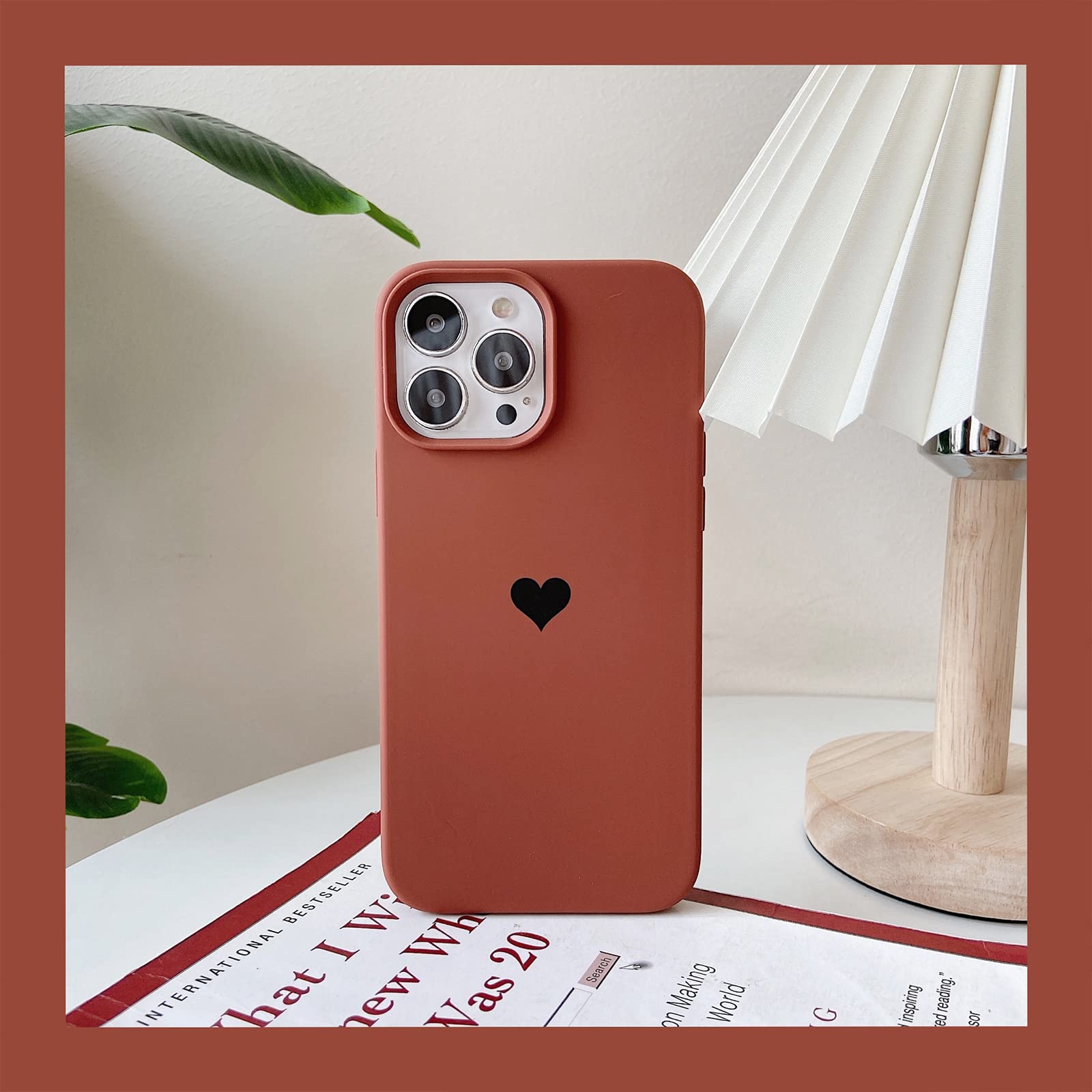 Jmltech Compatible with iPhone 13 Pro Max Case Silicone Liquid Women Men Slim Protective Full Body Protection Soft Cute Phone Case with Anti-Scratch Soft Microfiber for iPhone 13 Pro Max Dark Brown