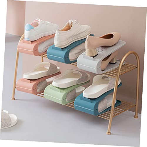 Alipis 2pcs Slipper Adjustable Use Stack Space Display Household Stacker Home Shop Saving Shelves Organization Holders Holder Storage Double Slots Shoes Grey -layer Saver Shoe Slot