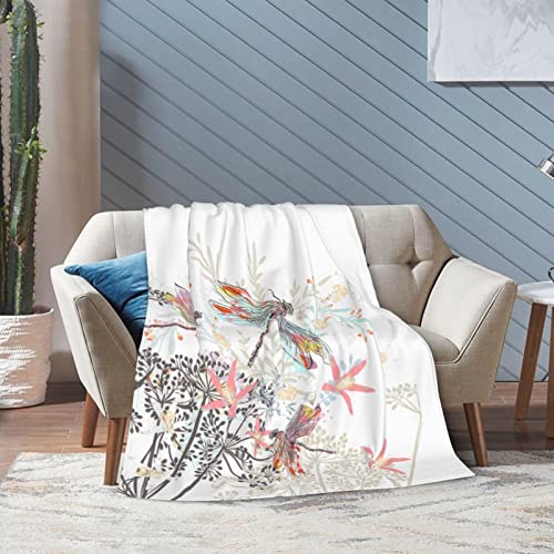 Futtspai Dragonfly Gifts for Women,Dragonfly Gifts,Dragonfly Blanket,Throw Blanket for Couch,Dragonfly Gifts Dragonfly Decor,Comfortable Flannel Warm Winter Blanket for Sofa Sofa Bed,60x80in