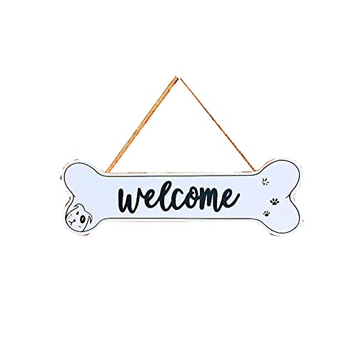 YMULAS Wooden Welcome Sign for Front Door Porch Wall Rustic Farmhouse Wood Hanging Welcome Plaque Wall Art Door Hangers Decorations for Bar, Restaurant,Home,Outdoor (White)