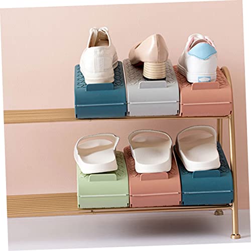 Alipis 2pcs Slipper Adjustable Use Stack Space Display Household Stacker Home Shop Saving Shelves Organization Holders Holder Storage Double Slots Shoes Grey -layer Saver Shoe Slot