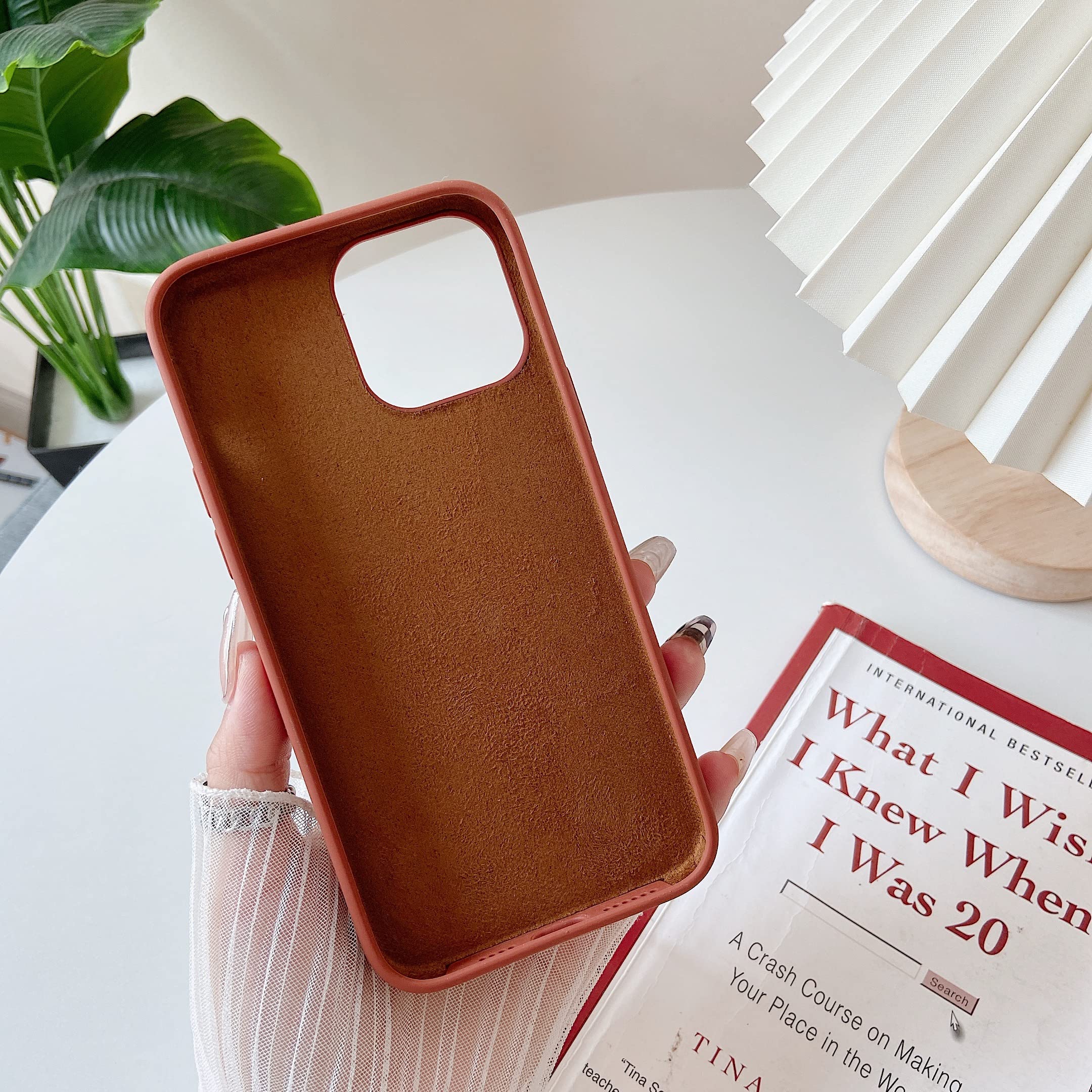 Jmltech Compatible with iPhone 13 Pro Max Case Silicone Liquid Women Men Slim Protective Full Body Protection Soft Cute Phone Case with Anti-Scratch Soft Microfiber for iPhone 13 Pro Max Dark Brown