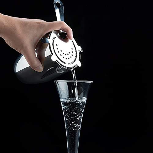 WUWEOT 9 Pack Cocktail Strainer, 4-Prong Stainless Steel Bar Strainer, 6 Inches Silver Bar Tool Drink Strainer with 100 Wire Spring for Bartenders and Mixologists