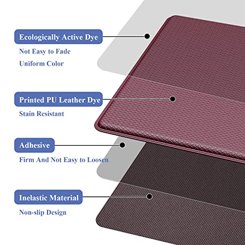 Abilliongo Kitchen Floor Mats Kitchen Rug Set 2 Piece, Soft Cushioned Anti Fatigue Kitchen Mats, 2/5Inch Thick Waterproof Non Slip Memory Foam Standing Rug Set of 17.3" x29+17.3"x47", Red