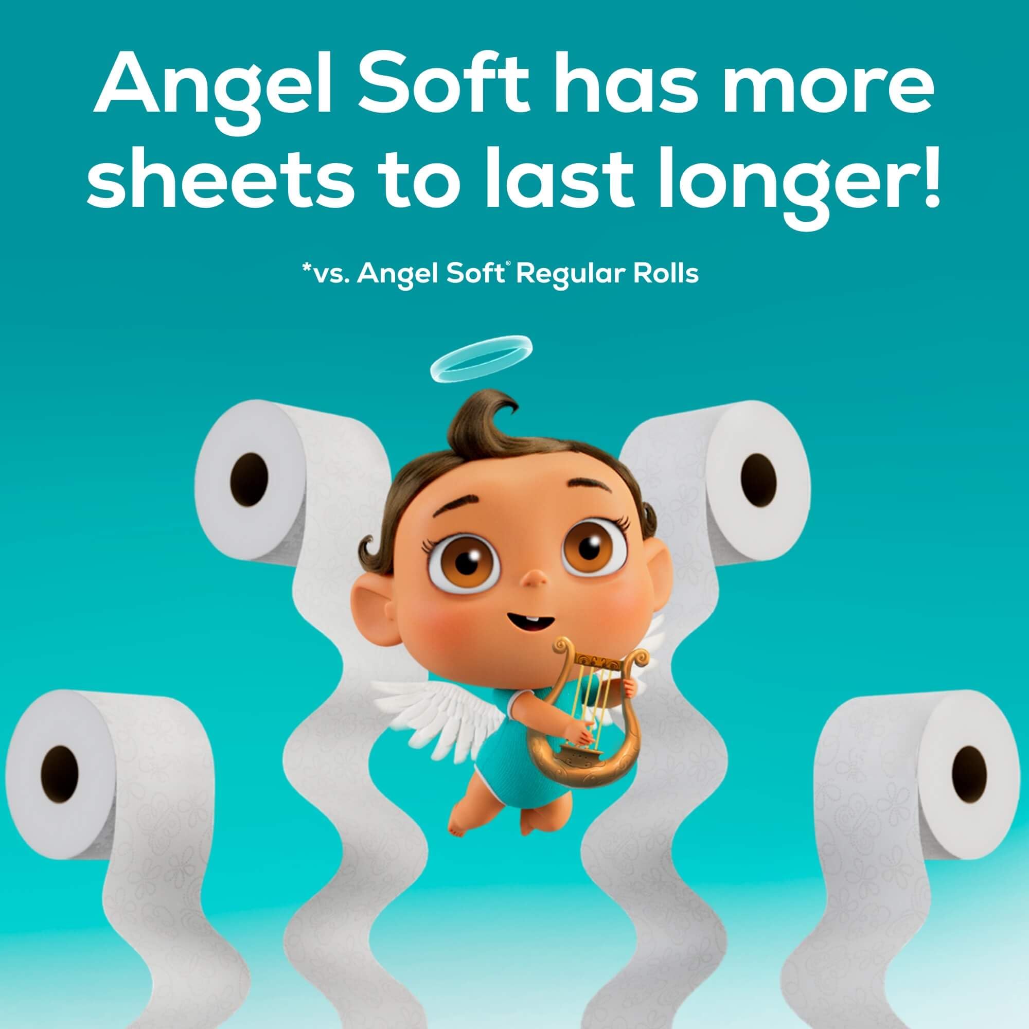 Angel Soft Toilet Paper with Fresh Lavender Scented Tube, 8 Mega Rolls = 32 Regular Rolls, Soft and Strong Toilet Tissue
