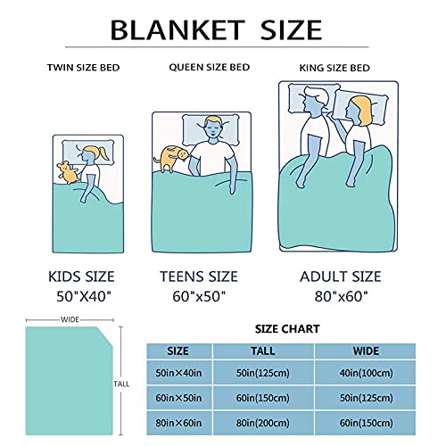 Flannel Throw Blanket for Couch Sofa or Bed Soft Cozy Plush Fuzzy Flannel Blankets All Seasons 50"x40"