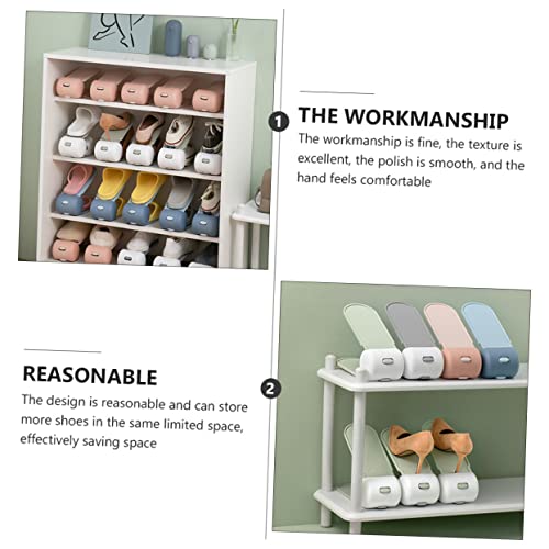 SOLUSTRE 4pcs Organizer Non-Skid Shoe Organization Rack Professional Storage Home Units Holder Adjustable Stacker Use Space Shelf for Clo Shoes Fresh Deck Two- Double Saver Non-Slip