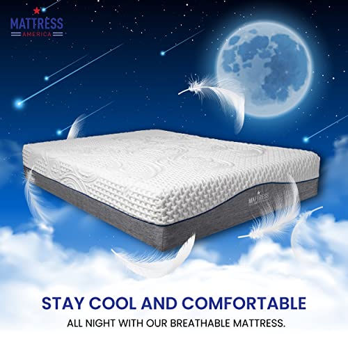 Mattress America 12 Inch Revive Gel Memory Foam Mattress Full Comfort | Advanced Gel Technology to Maintain Body Temperature | CertiPUR-US Certified | King…