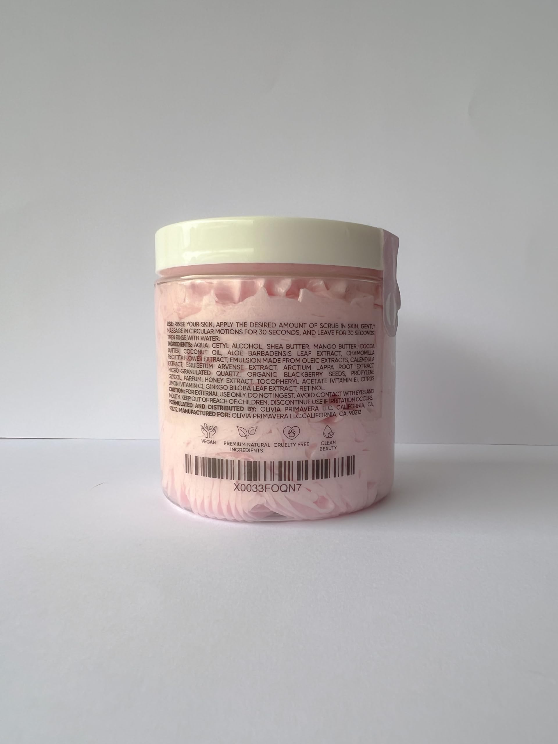 Olivia Beauty Bikini Exfoliating Scrub - All Natural Exfoliating Body Scrub for Women, Moisturizing Formula to Smooth, Exfoliate, and Restore Dry, Sensitive Skin, Provides Lasting Care, 8 Oz