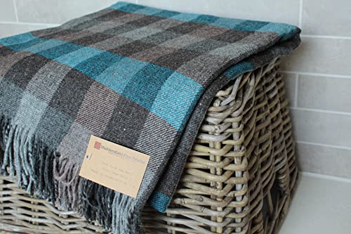 British Throw Blanket Made in England. 100% Pure New Wool English Blanket 59" x 72" Made in Huddersfield, Yorkshire by Huddersfield Fine Fabrics ÂŽ