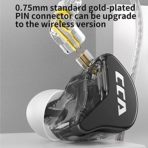CCA CRA in Ear Monitor Earphone, Ultra-Thin Diaphragm Dynamic Driver IEM, Clear Sound & Deep Bass, Wired Earbuds with Mic and Tangle-Free Removable Cord