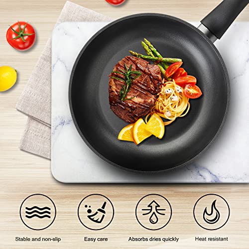YUXSM Dish Drying Mats for Kitchen Counter,Ultra Absorbent,Non-Slip,Heat Resistant Mat Kitchen Gadgets,Stone Dish Drying Mats,Rack Tableware Mat.(12x16inch,Whtie)