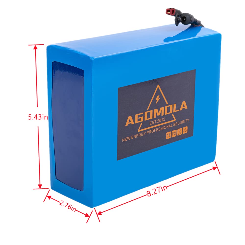 agomola 36V Battery 20Ah Lithium Ebike Battery 30A for 250W to 1000W Electric Bicycle Bike Li ion Battery with Charger BMS
