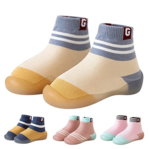 Lykmera Summer Autumn Comfortable Infant Toddler Shoes Stripes Colorblock Children Mesh Breathable Floor Socks Shoes (Red, 3-6Months)
