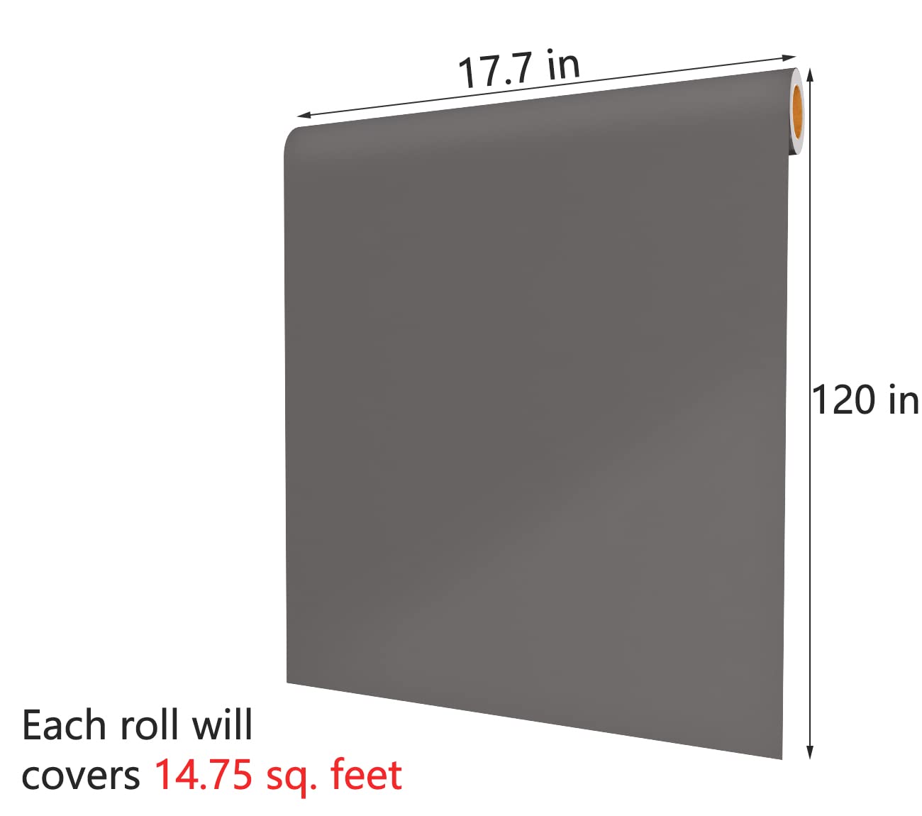 Decotalk Grey Peel and Stick Wallpaper Grey Wallpaper 17.7x120 Matte Grey Contact Paper for Cabinets Decorative Solid Grey Wallpaper for Walls Removable Vinyl Self Adhesive Grey Wallpaper for Bedroom
