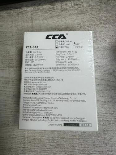 CCA CRA in Ear Monitor Earphone, Ultra-Thin Diaphragm Dynamic Driver IEM, Clear Sound & Deep Bass, Wired Earbuds with Mic and Tangle-Free Removable Cord