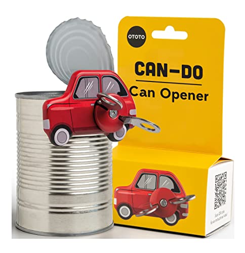 OTOTO Can Do Manual Can Opener - Handheld Can Opener Manual - Easy Grip & Durable Safety Can Opener - Fun Kitchen Gadgets Design, Kitchen Gifts - Small Easy Can Openers